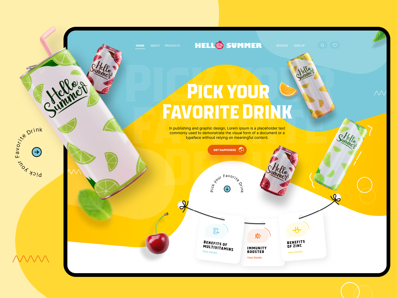 Summer drink- Website Design by Master Creationz -Global UI UX Design ...