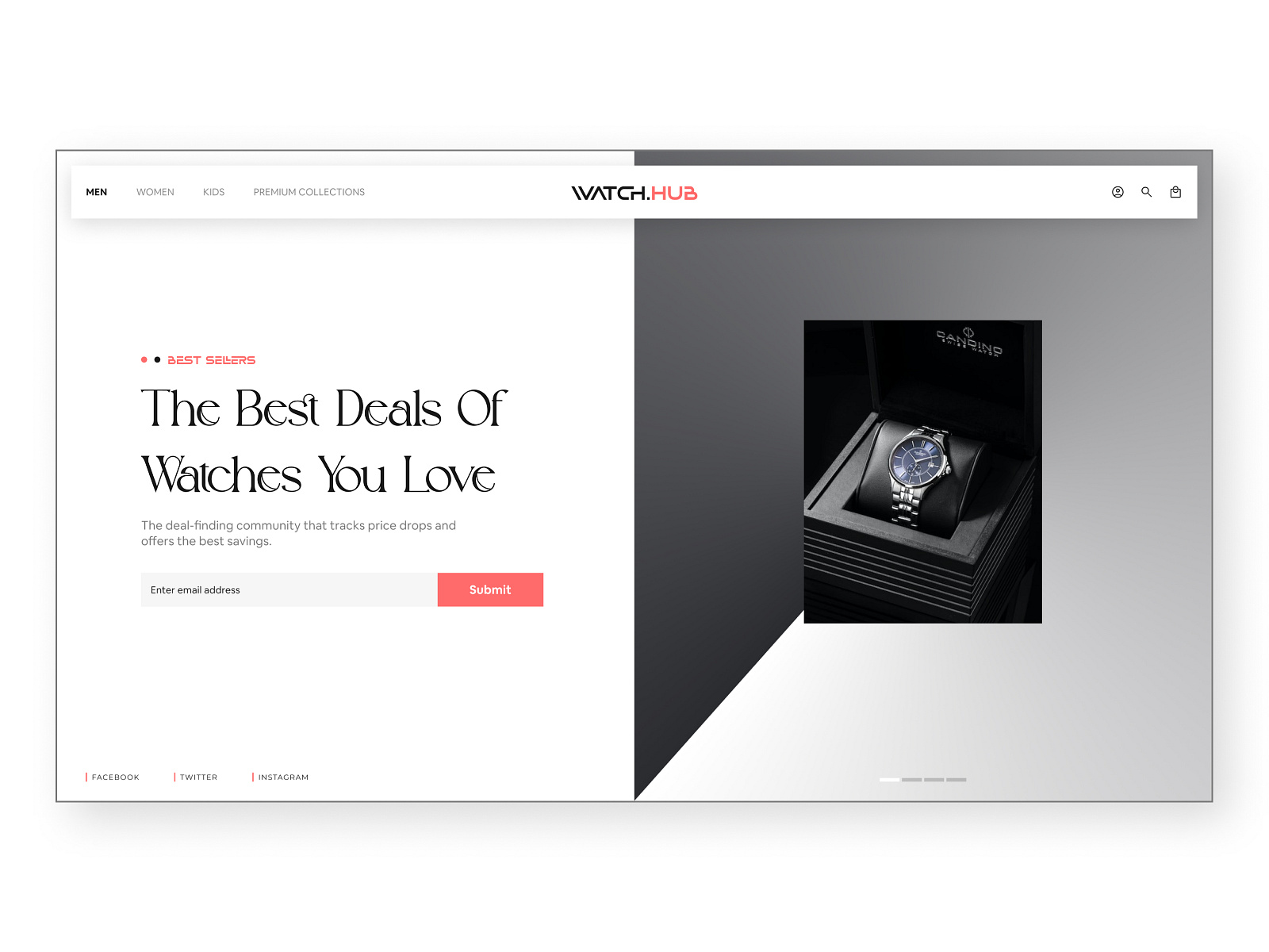 Watch store landing page by Code Theorem on Dribbble