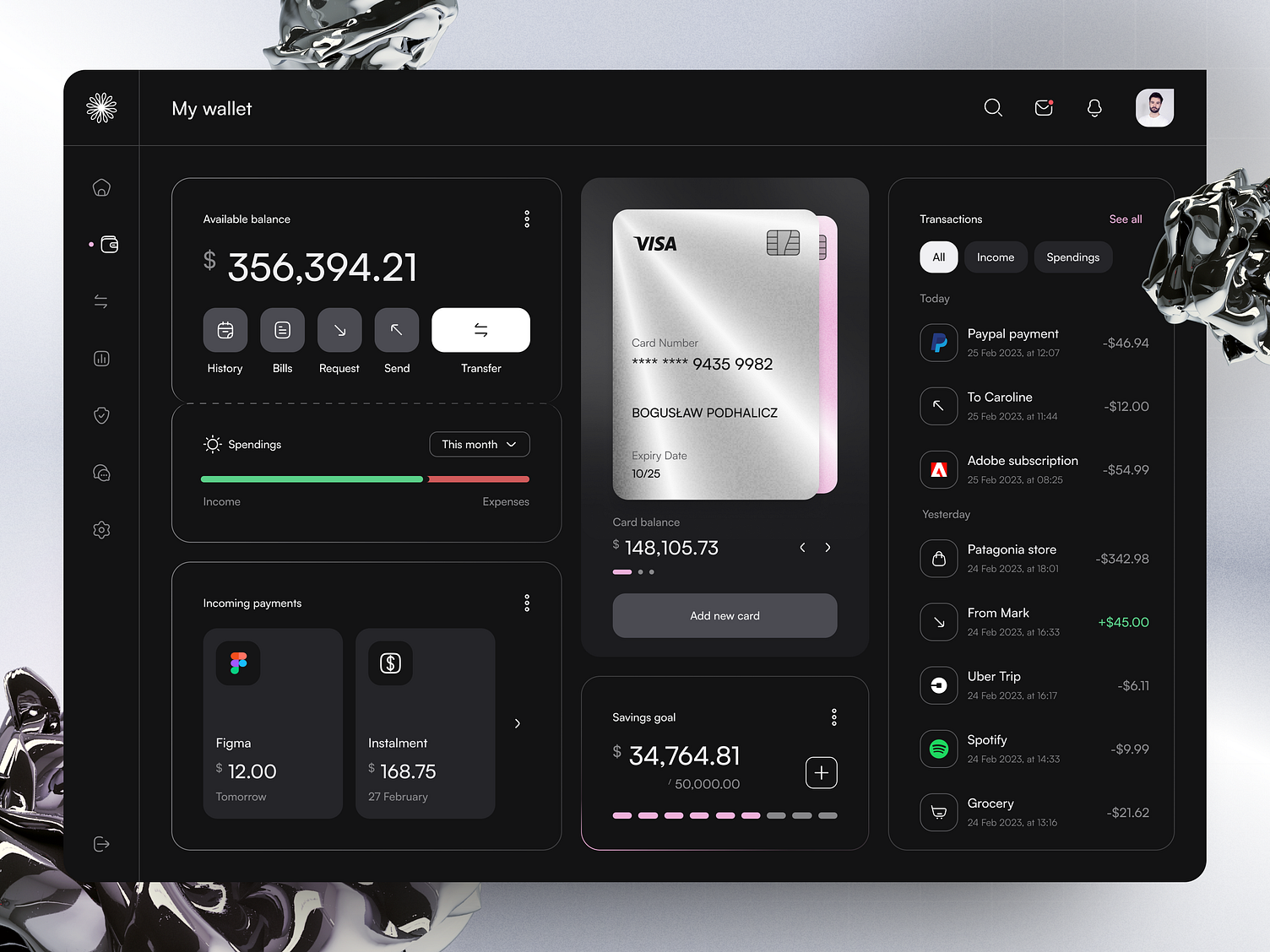 Banking App Dashboard by Bogusław Podhalicz for Miquido on Dribbble