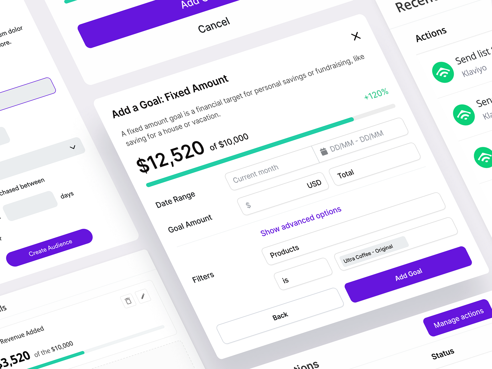 Finance Management Modal | web app design by Musemind SaaS for Musemind ...
