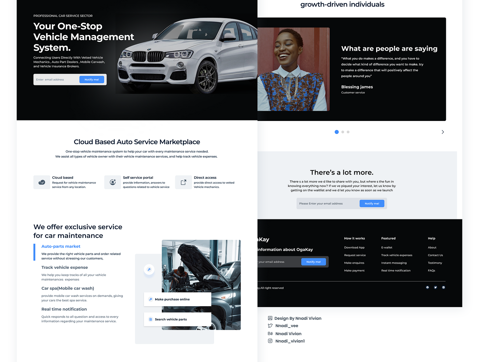 Waiting list page for car service by Nnadi Vivian on Dribbble