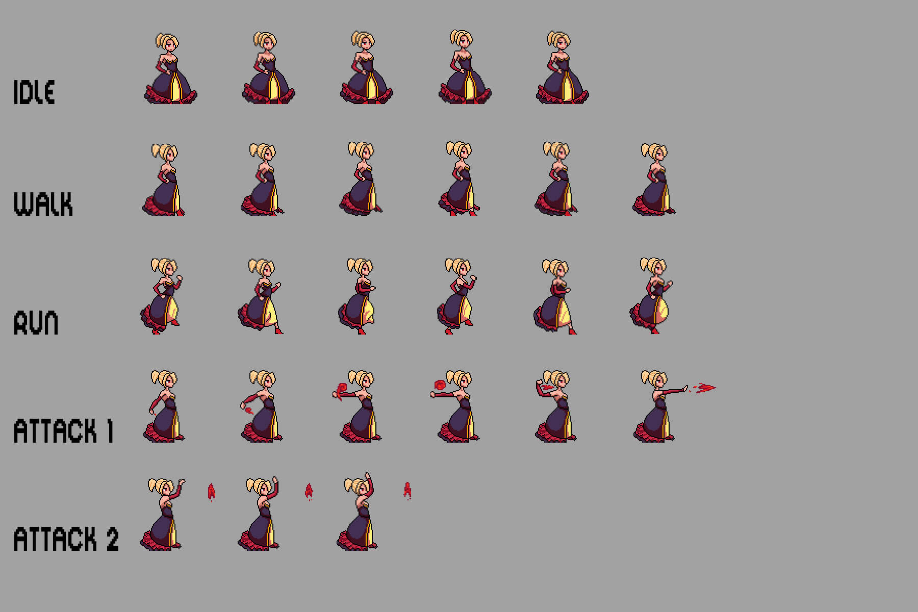 Free Vampire Pixel Art Sprite Sheets by 2D Game Assets on Dribbble