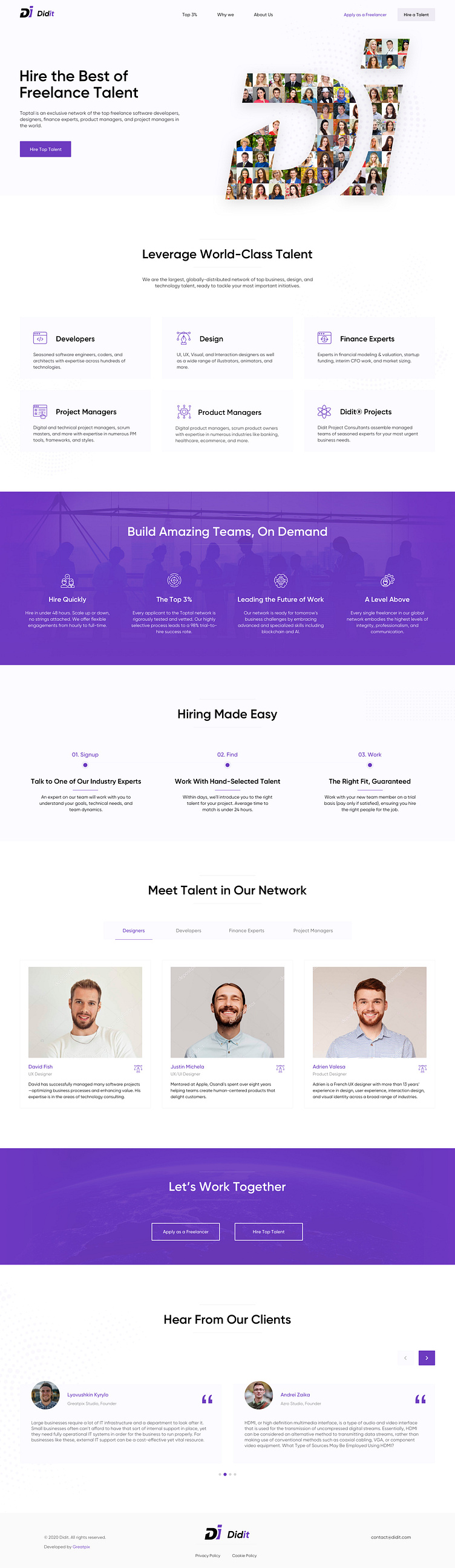 Didit - Freelance platform by Kyrylo Lovushkin Ҩ on Dribbble