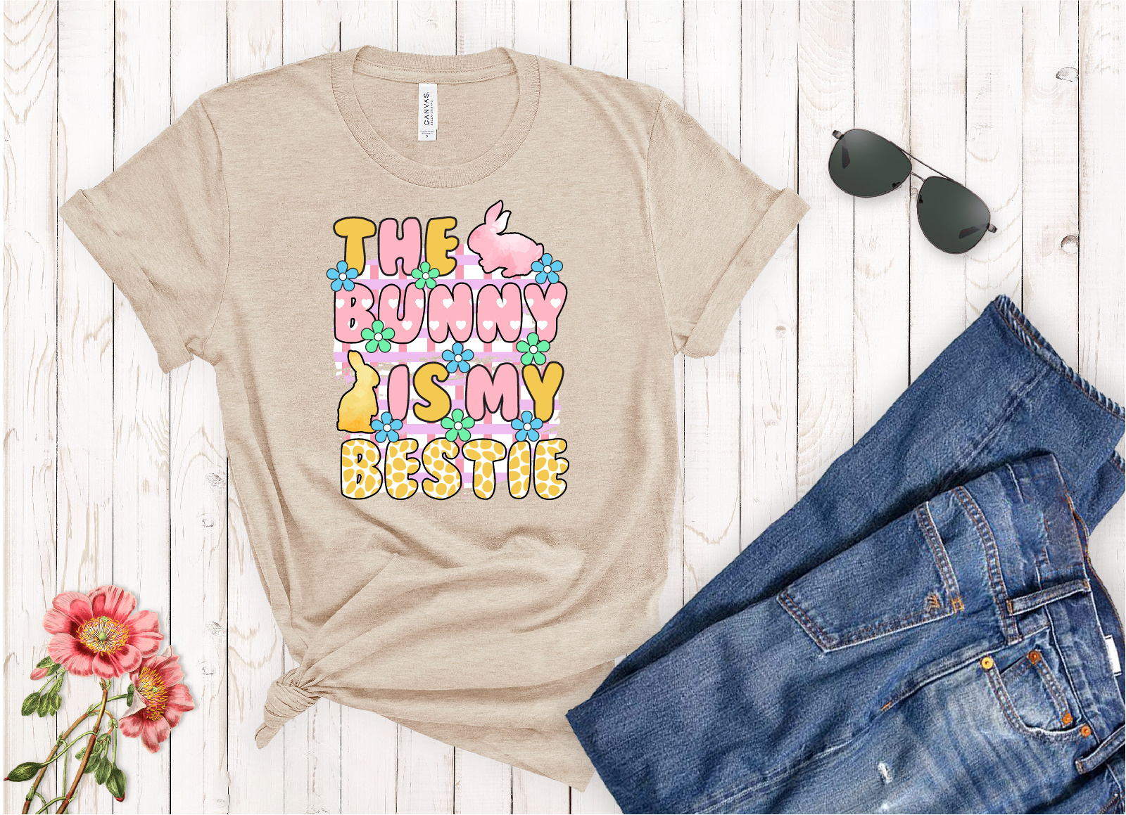 The bunny is my bestie, Easter Sublimation by Bolt and Sparkles on Dribbble