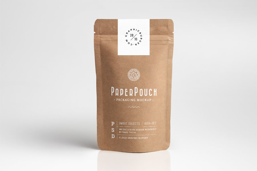 Download: Paper Pouch Packaging Mockup by Graphic Ghost on Dribbble