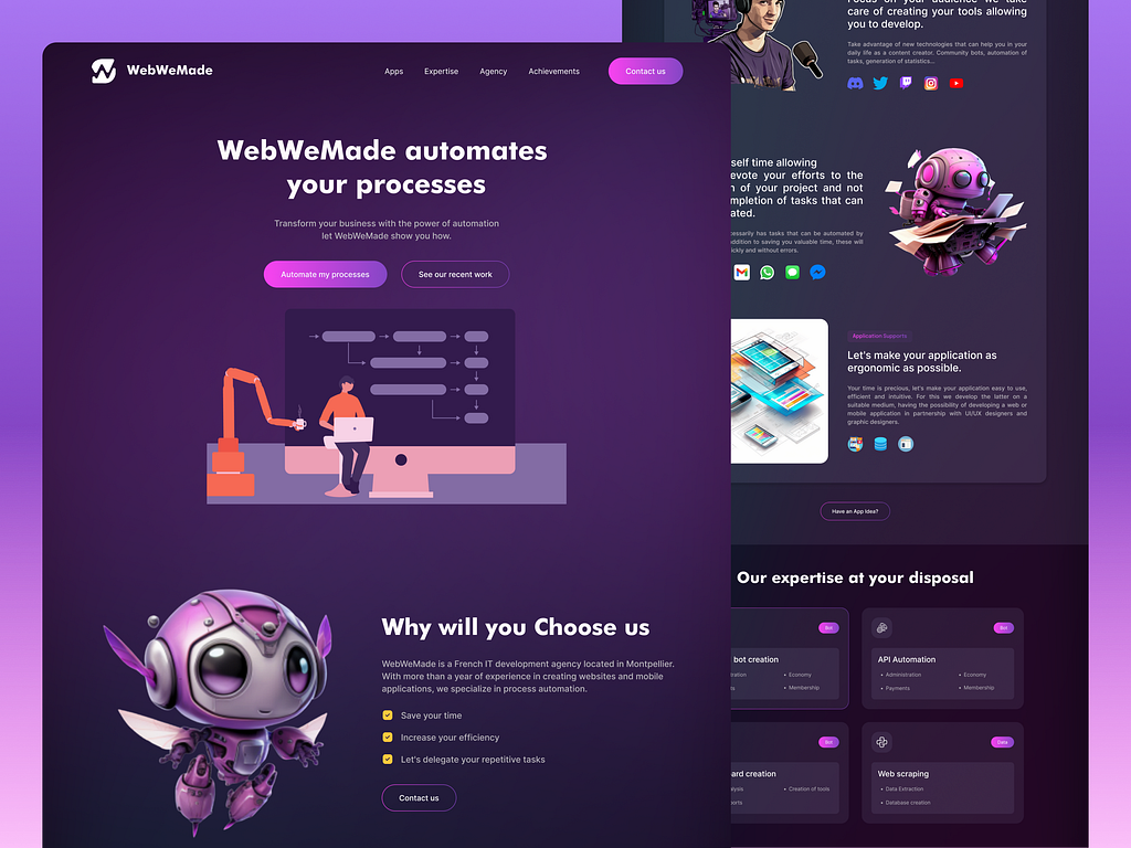 WebWeMade IT development agency landing page by ilias miah on Dribbble