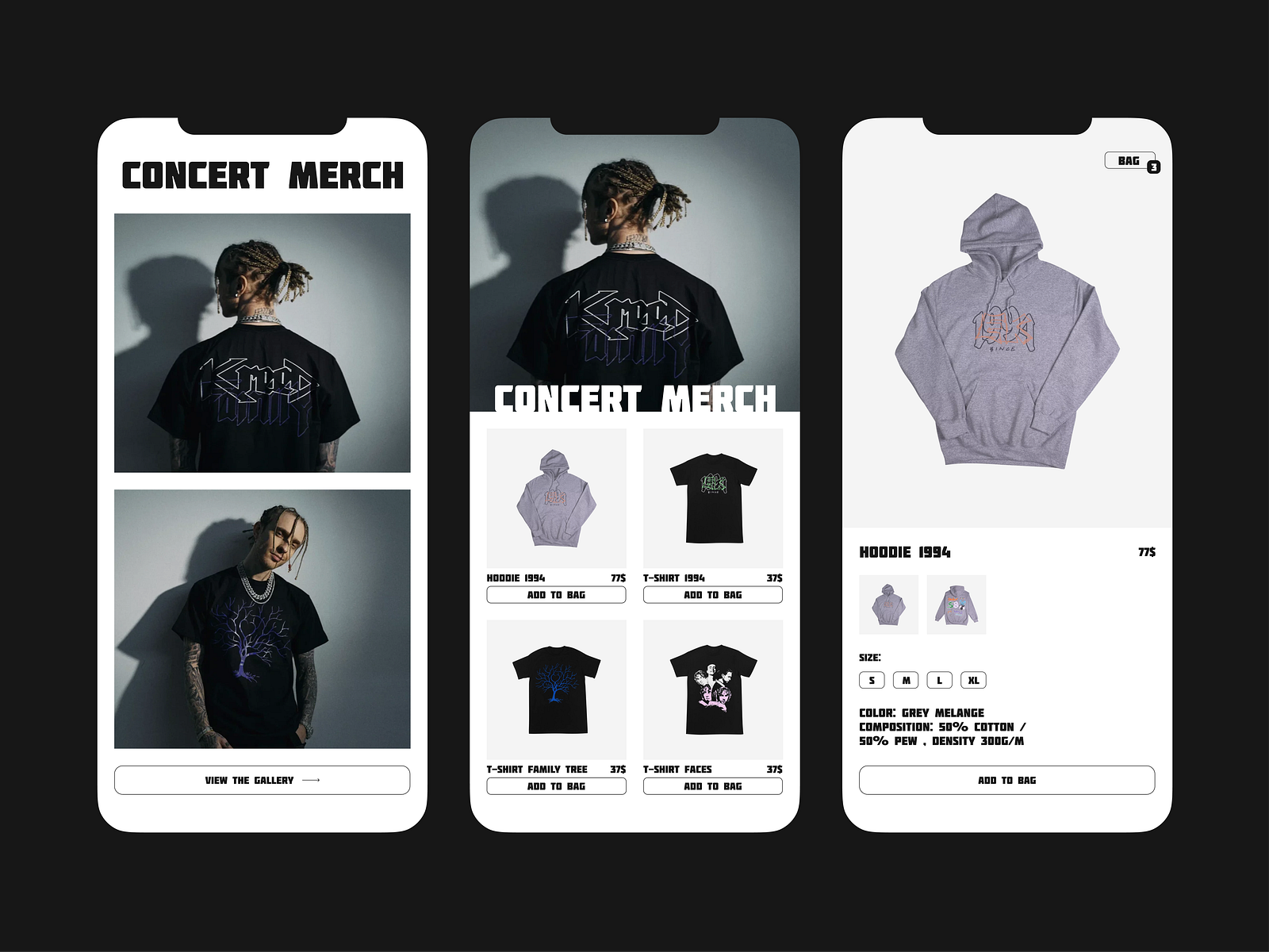 Personal site - Merch (Mobile version) by Anastasia Litvinova on Dribbble
