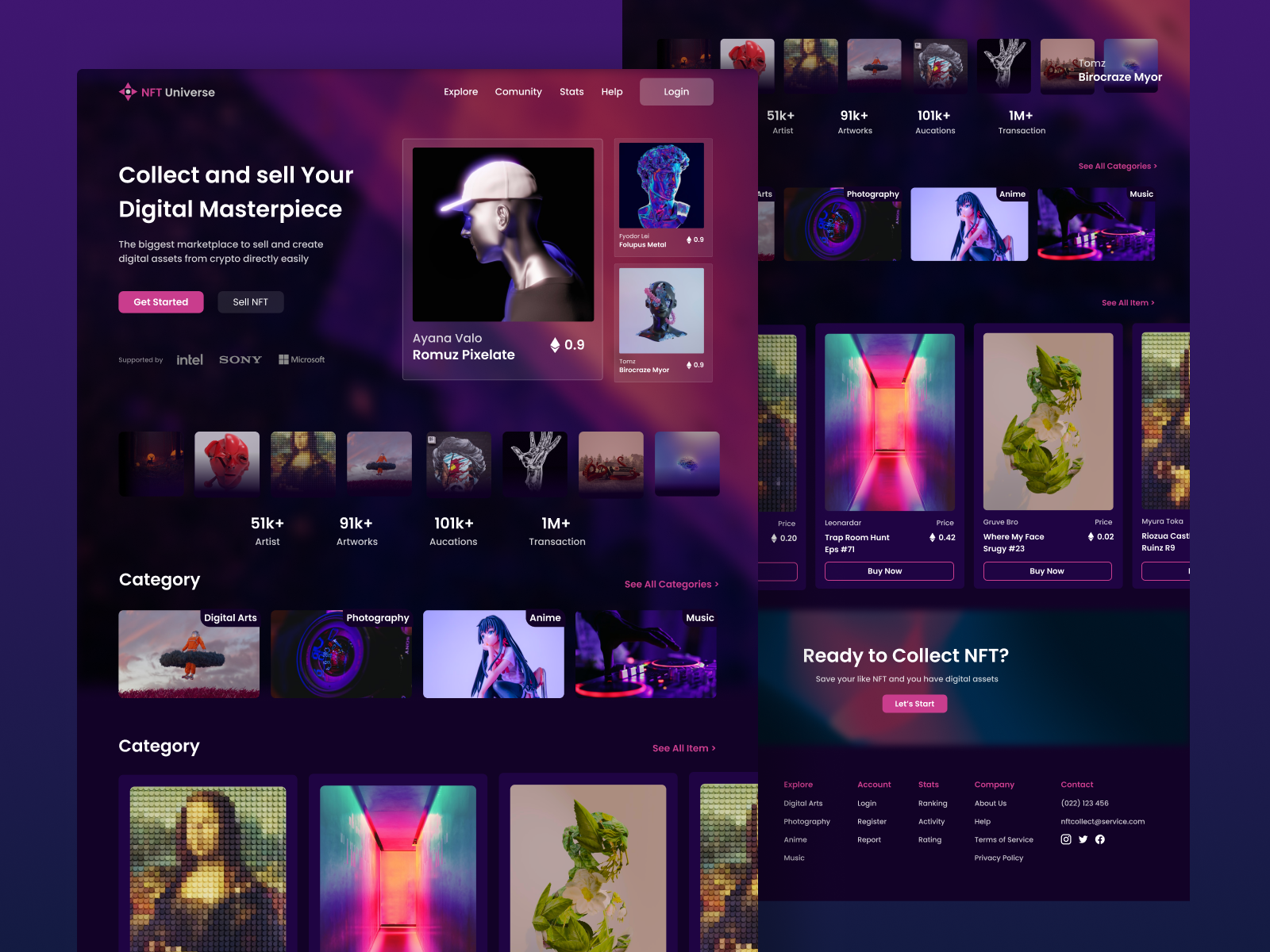 NFT Marketplace Web Design - NFT Universe by Gidion Bagas Prananta 🤟 on ...