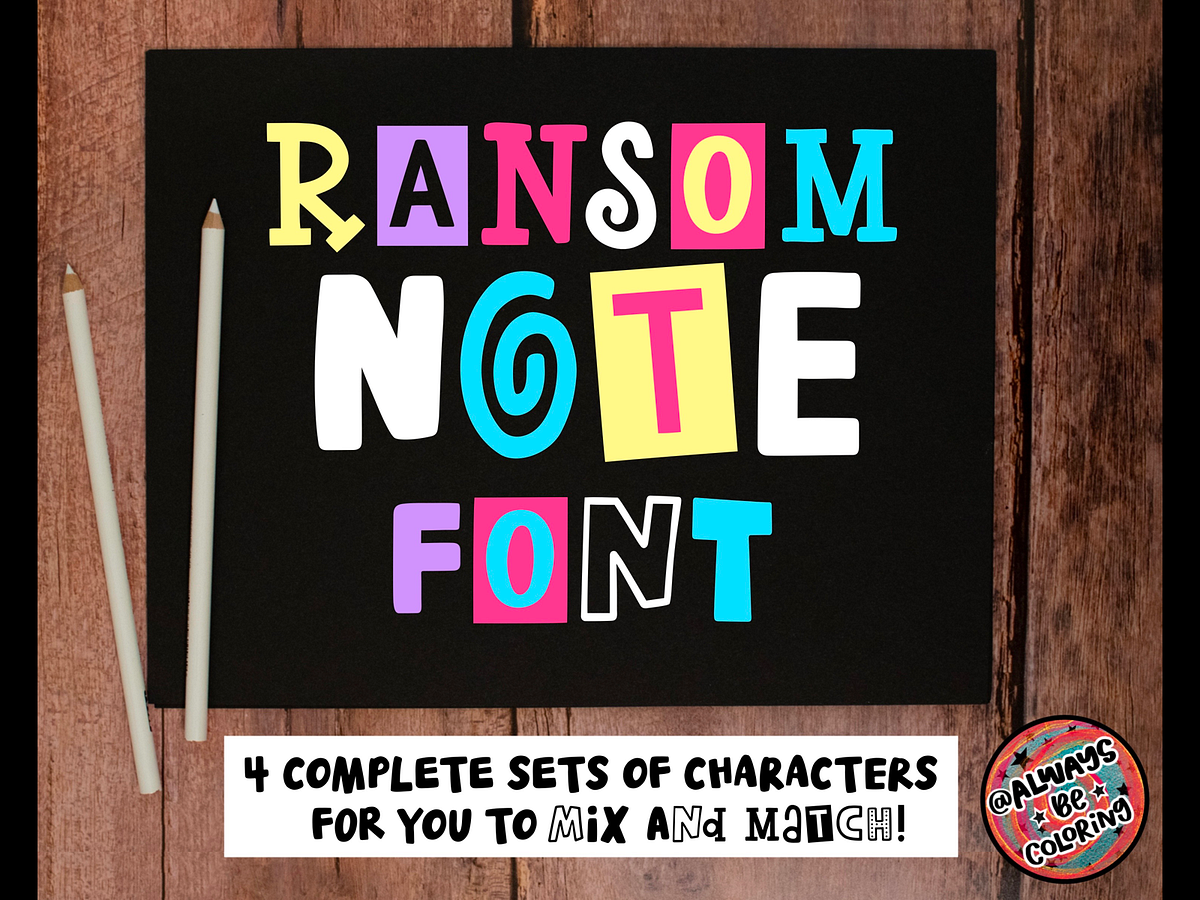 Ransom Note Font by AlwaysBeColoring by Amy Frierson on Dribbble