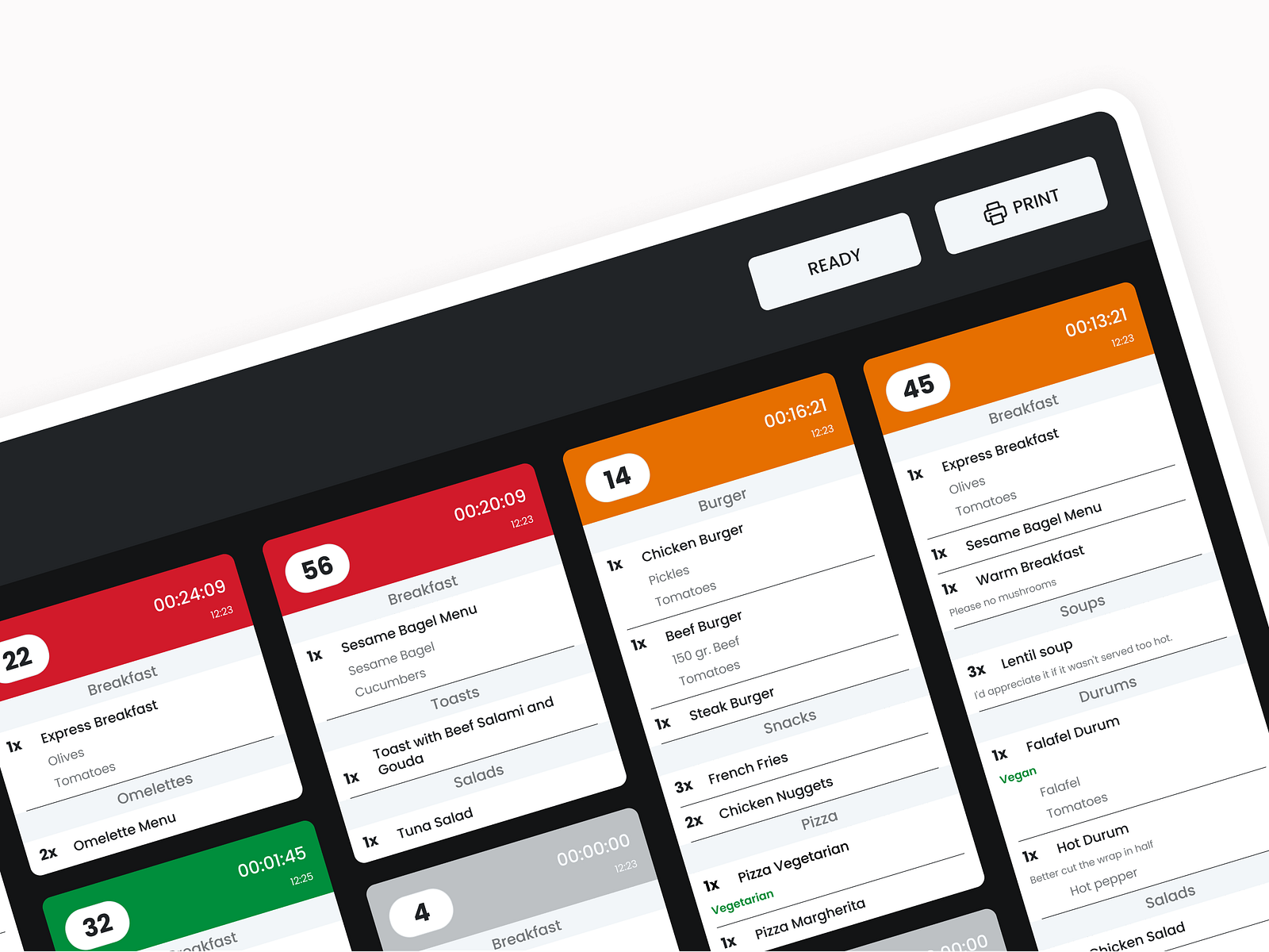 Restaurant Kitchen Order Tracking Screen by Rabia on Dribbble
