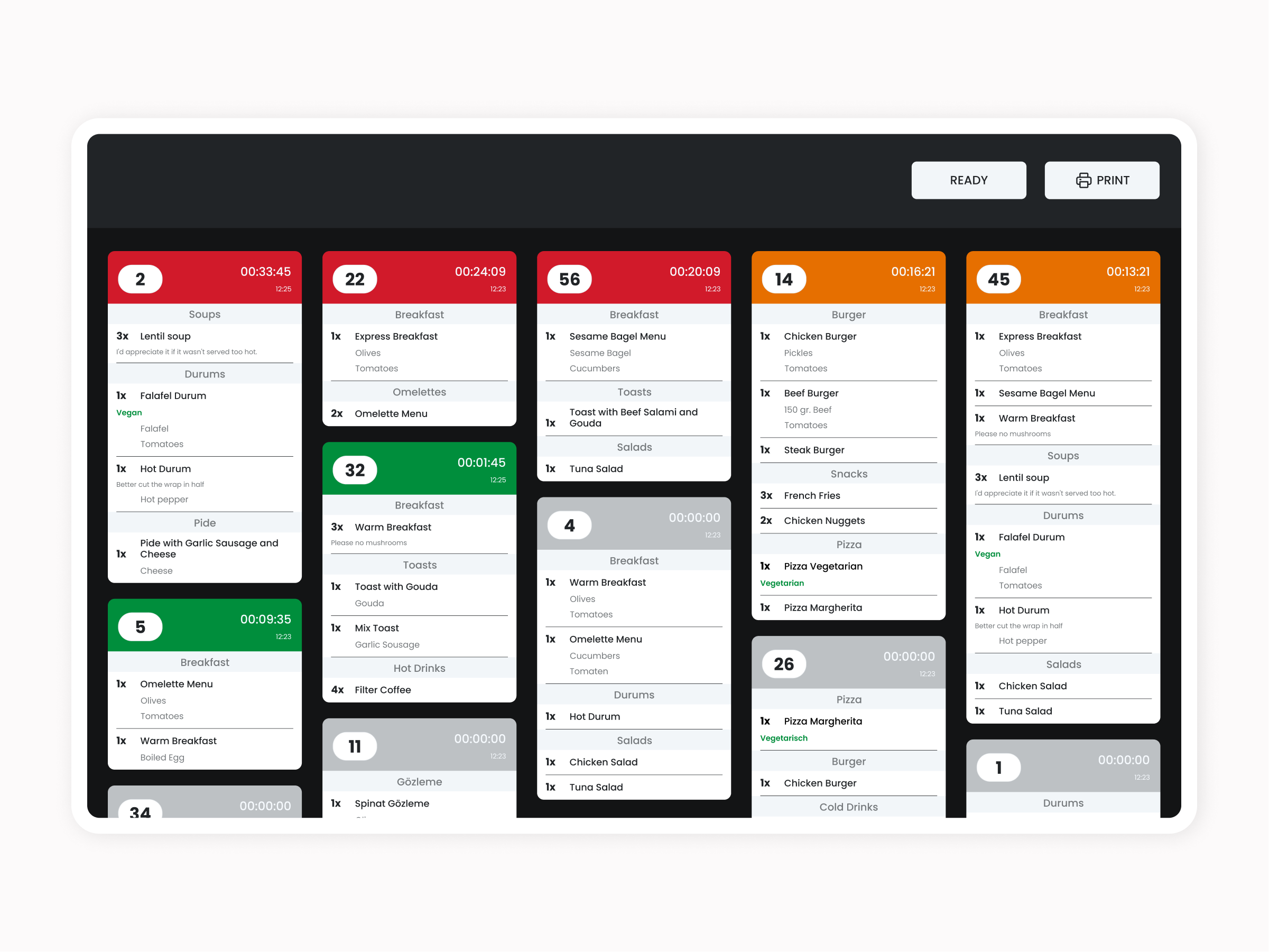 Restaurant Kitchen Order Tracking Screen by Rabia on Dribbble