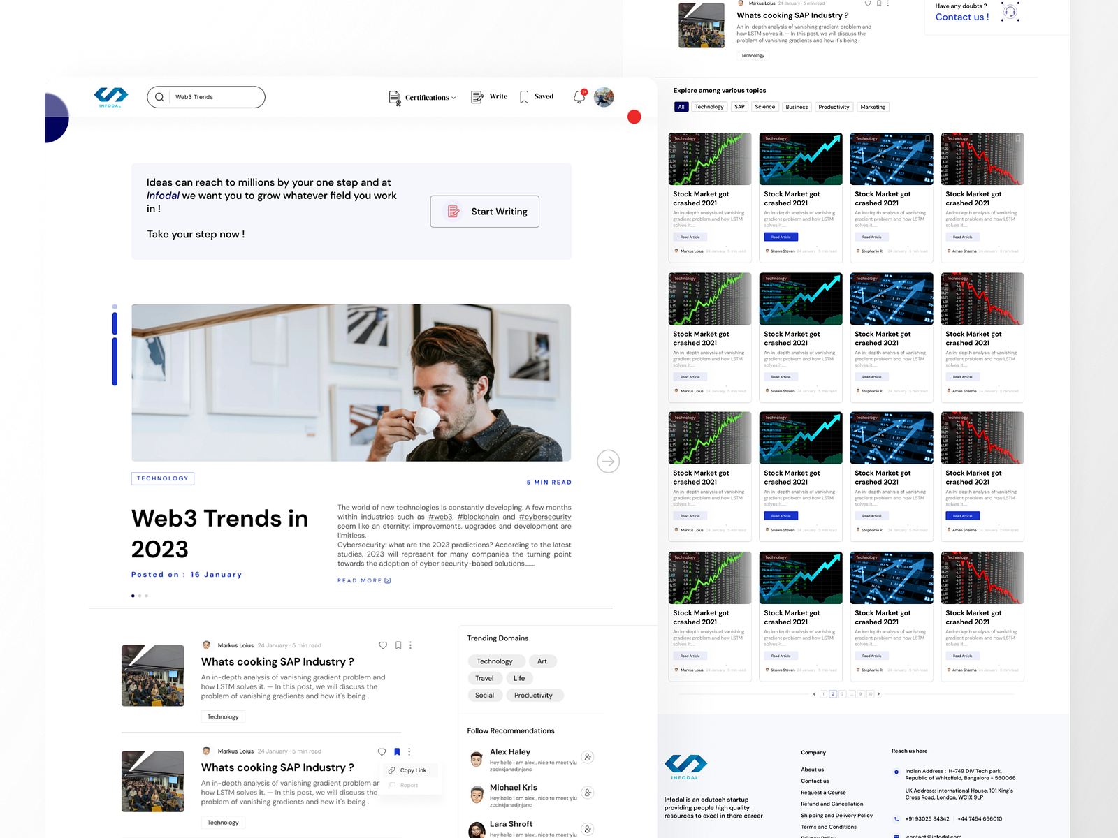 Blogging Website UI Design by Sushant Jadhav on Dribbble