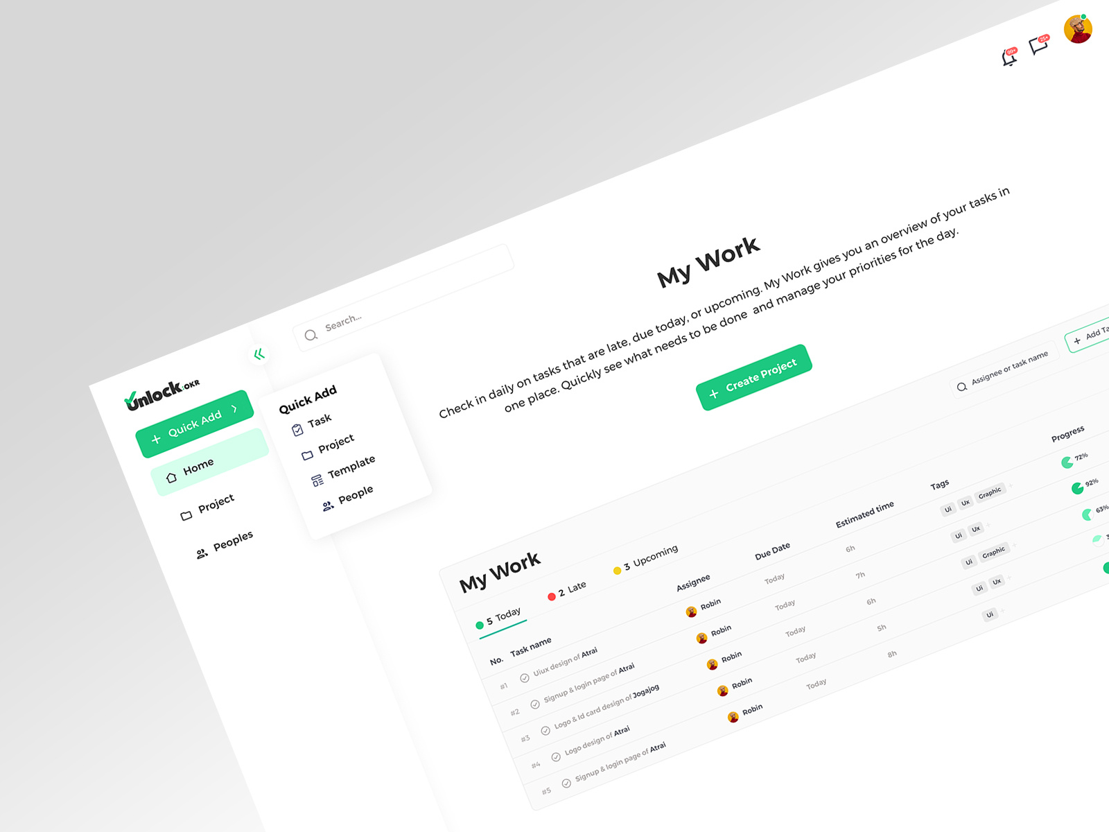 Project management tool OKR by Robin Mia 💎 Web & Mobile App Design ...