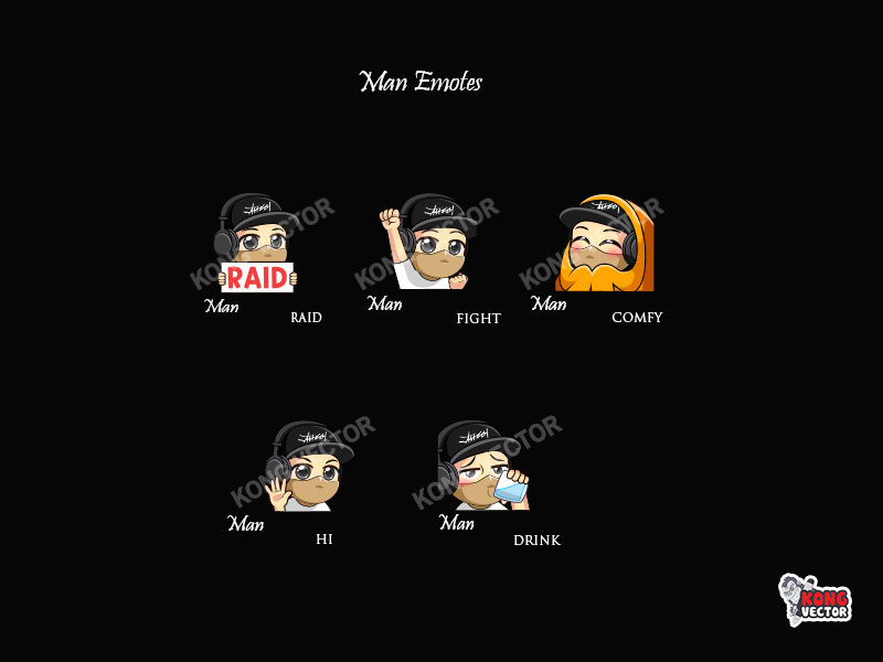 Man Twitch Emotes by Kong Vector on Dribbble
