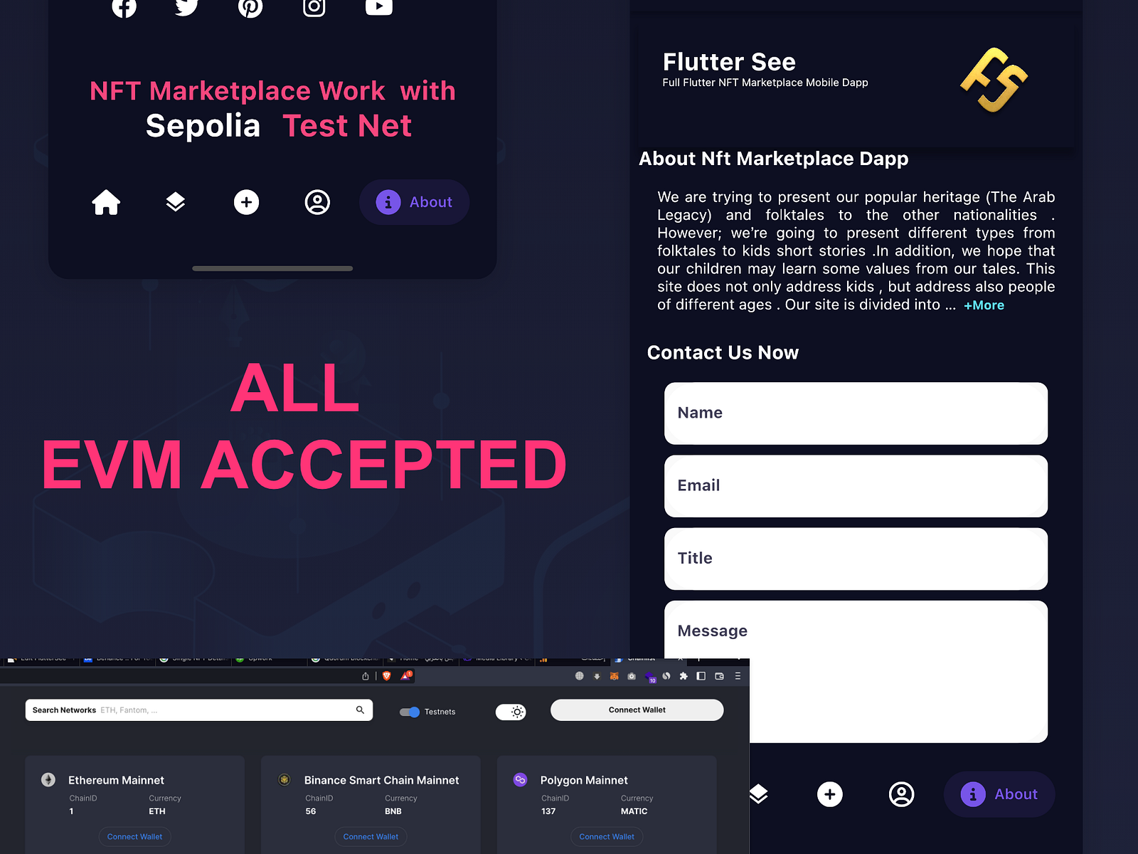 FlutterSee - Full Flutter NFT Marketplace Mobile App With Solidi by bahaa taha on Dribbble