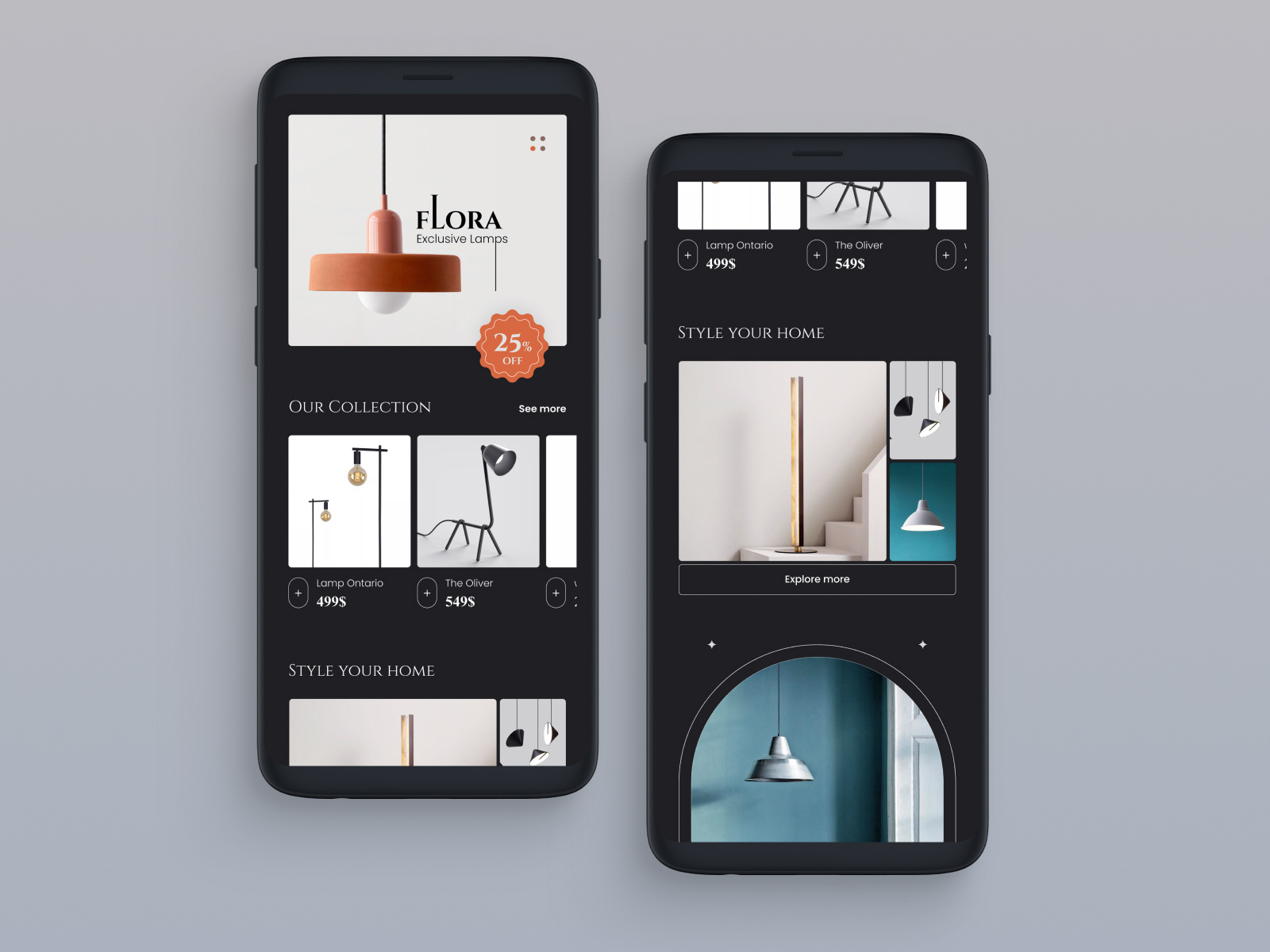 FLORA Lamps App UI by Abu Baqar Abu on Dribbble