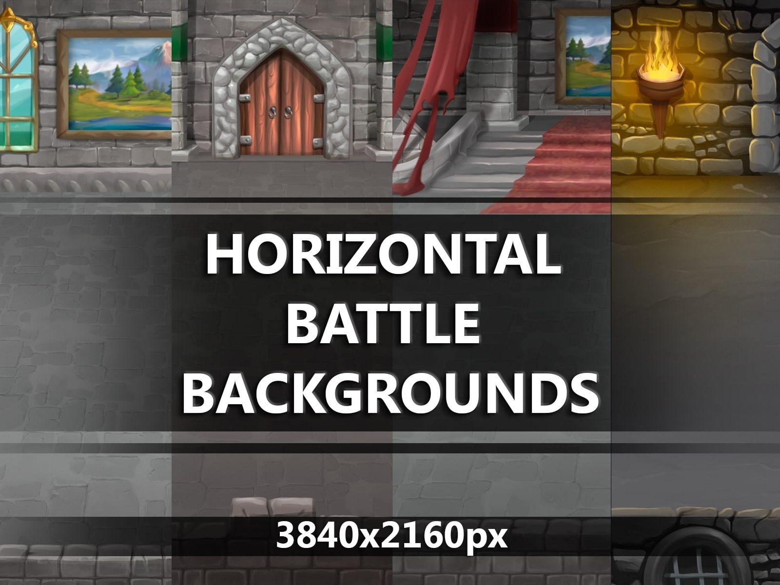 Castle Horizontal Battle Backgrounds by 2D Game Assets on Dribbble