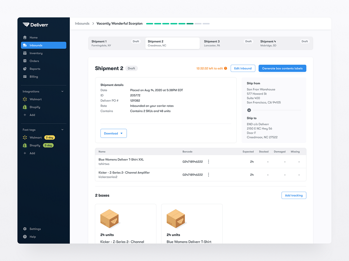 📦 Deliverr - Case Study - Shipment Progress by Pixel-1 on Dribbble