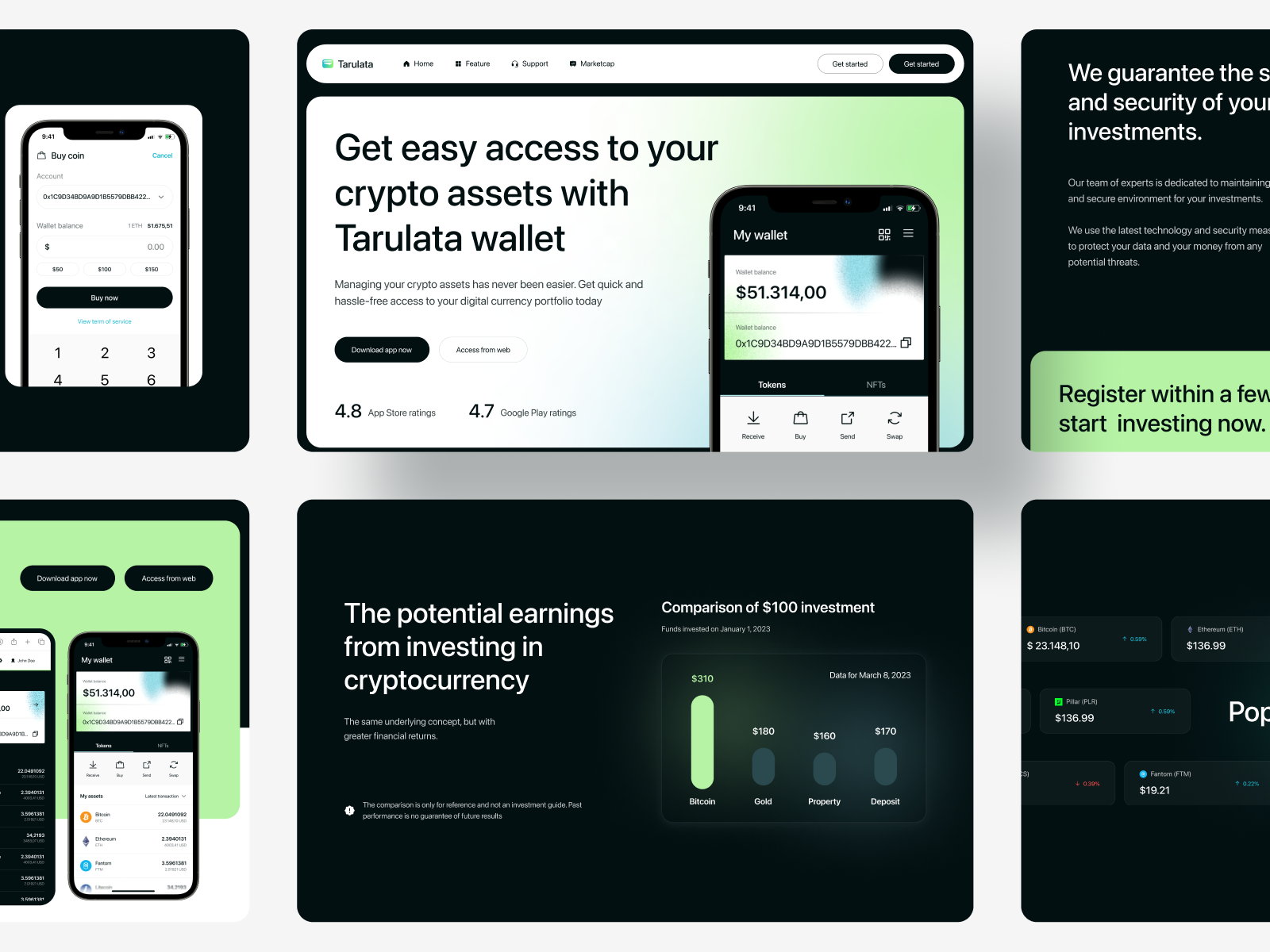 Tarulata - Crypto Wallet Landing Page by Syahrul Falah for Vektora on Dribbble