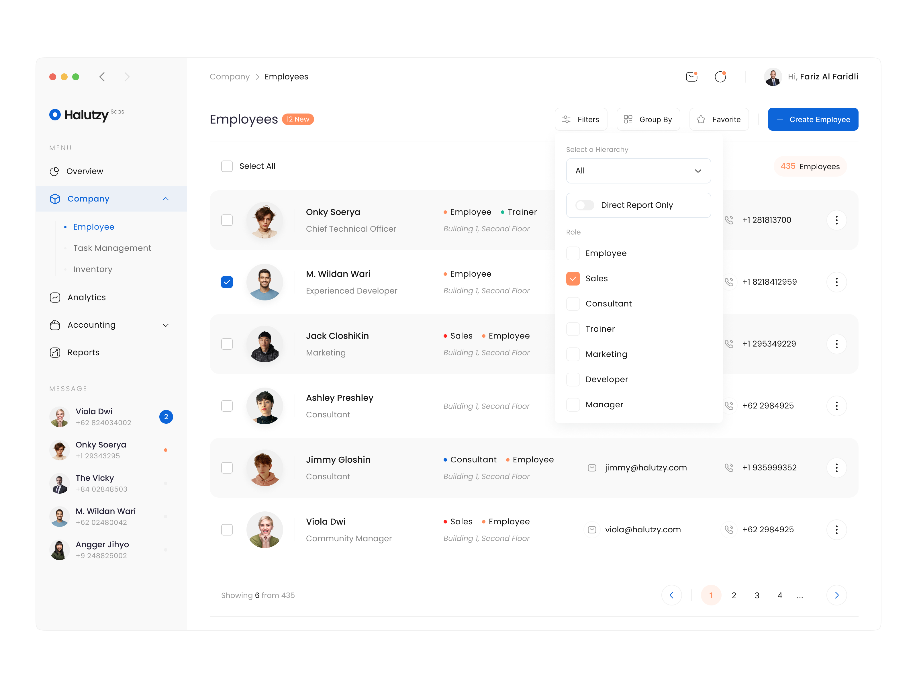 Halutzy - CRM Employee Data by Fariz Al 👋 on Dribbble