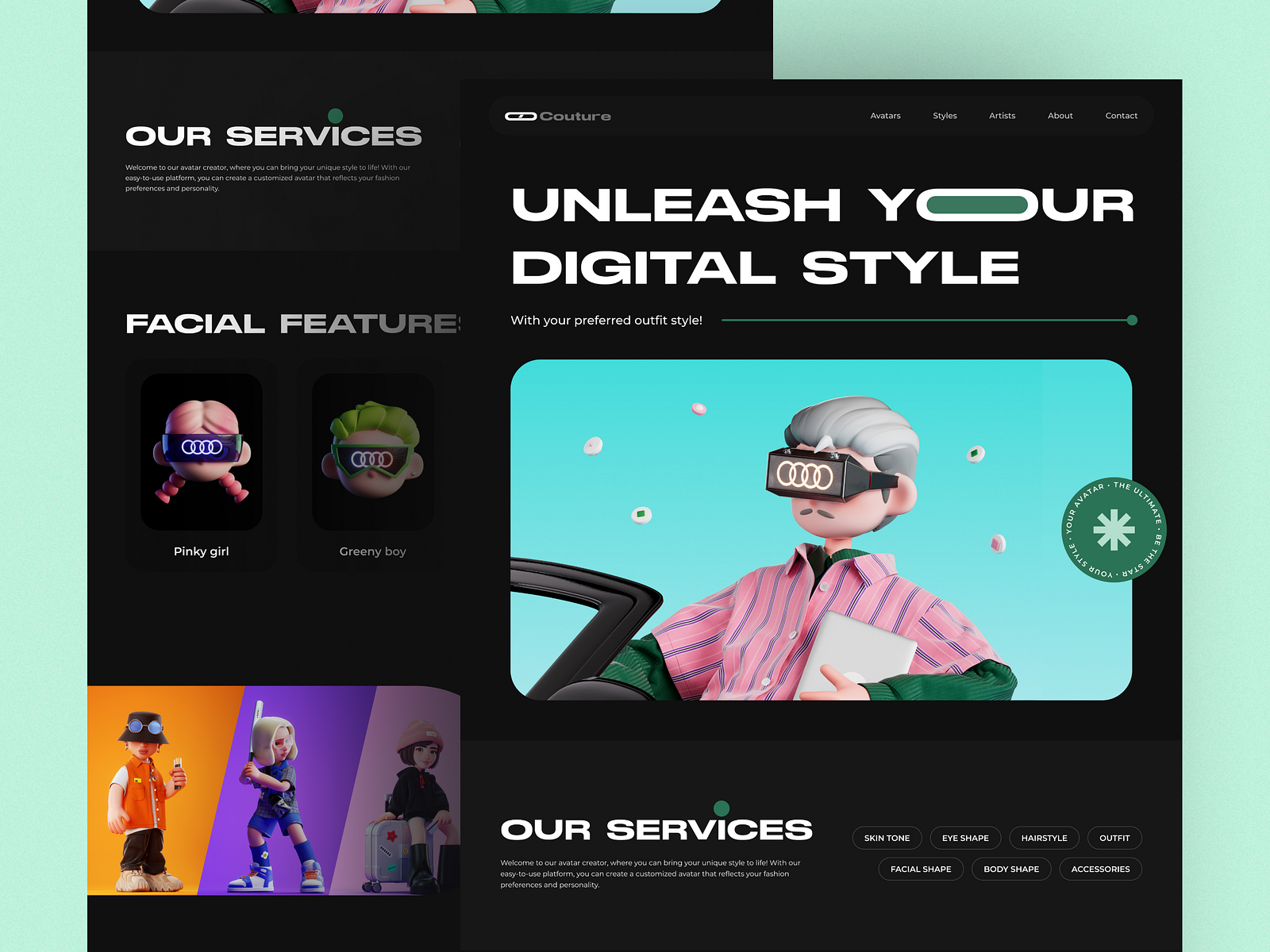 Avatar Couture Web Design by Rahmadhana Ramadan on Dribbble