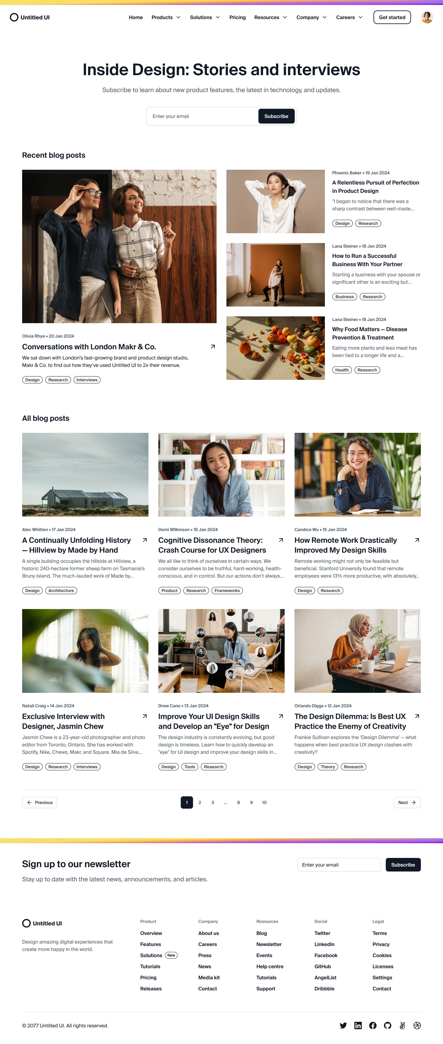 Blog home page — Untitled UI by Jordan Hughes® on Dribbble