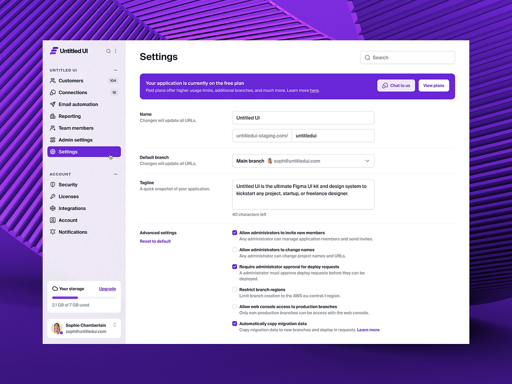 General settings — Untitled UI by Jordan Hughes® on Dribbble