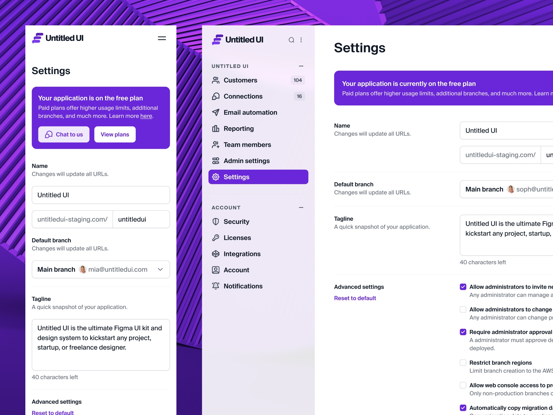 General settings — Untitled UI by Jordan Hughes® on Dribbble
