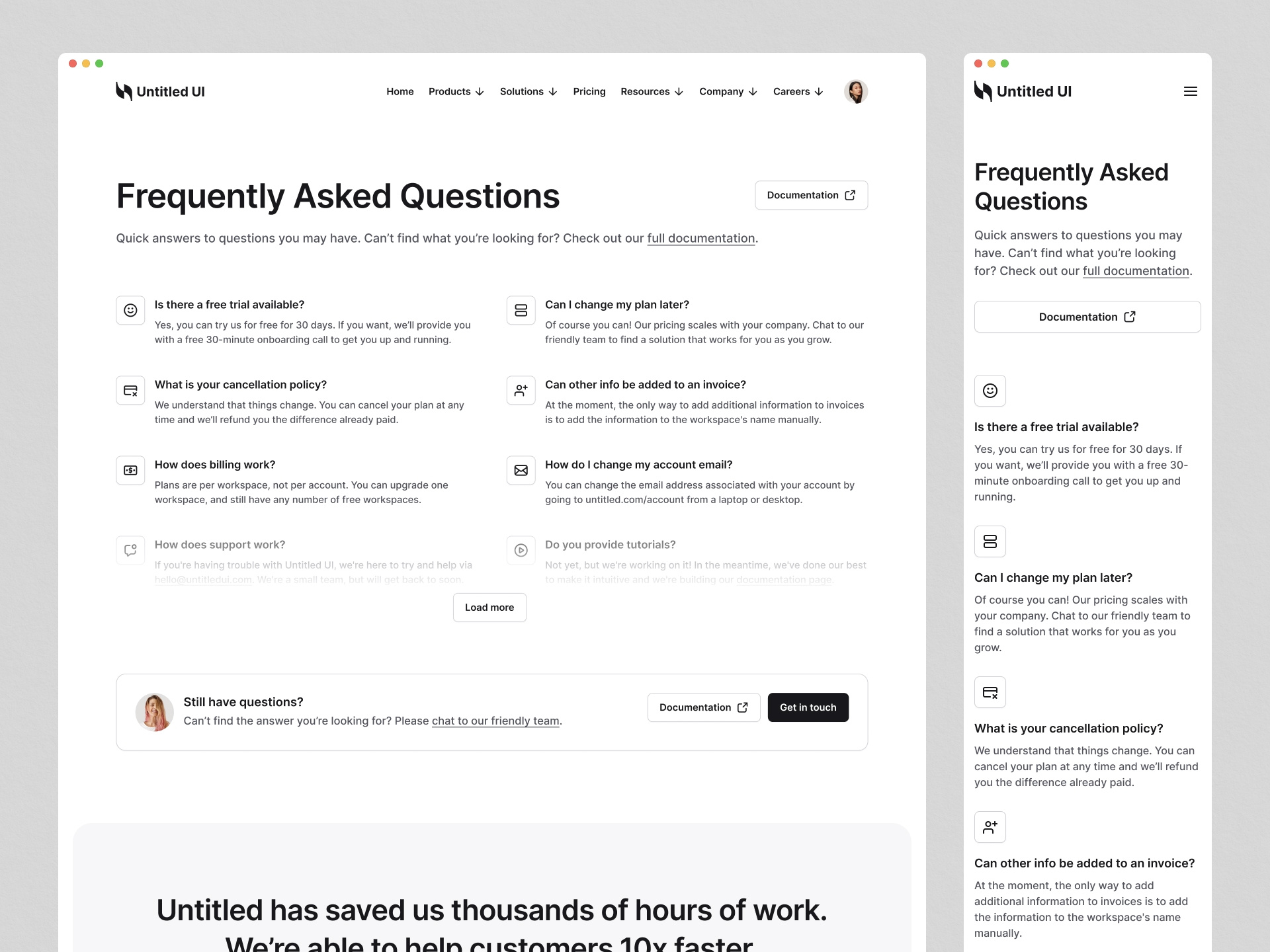 Frequently Asked Questions Faqs — Untitled Ui By Jordan Hughes® On 