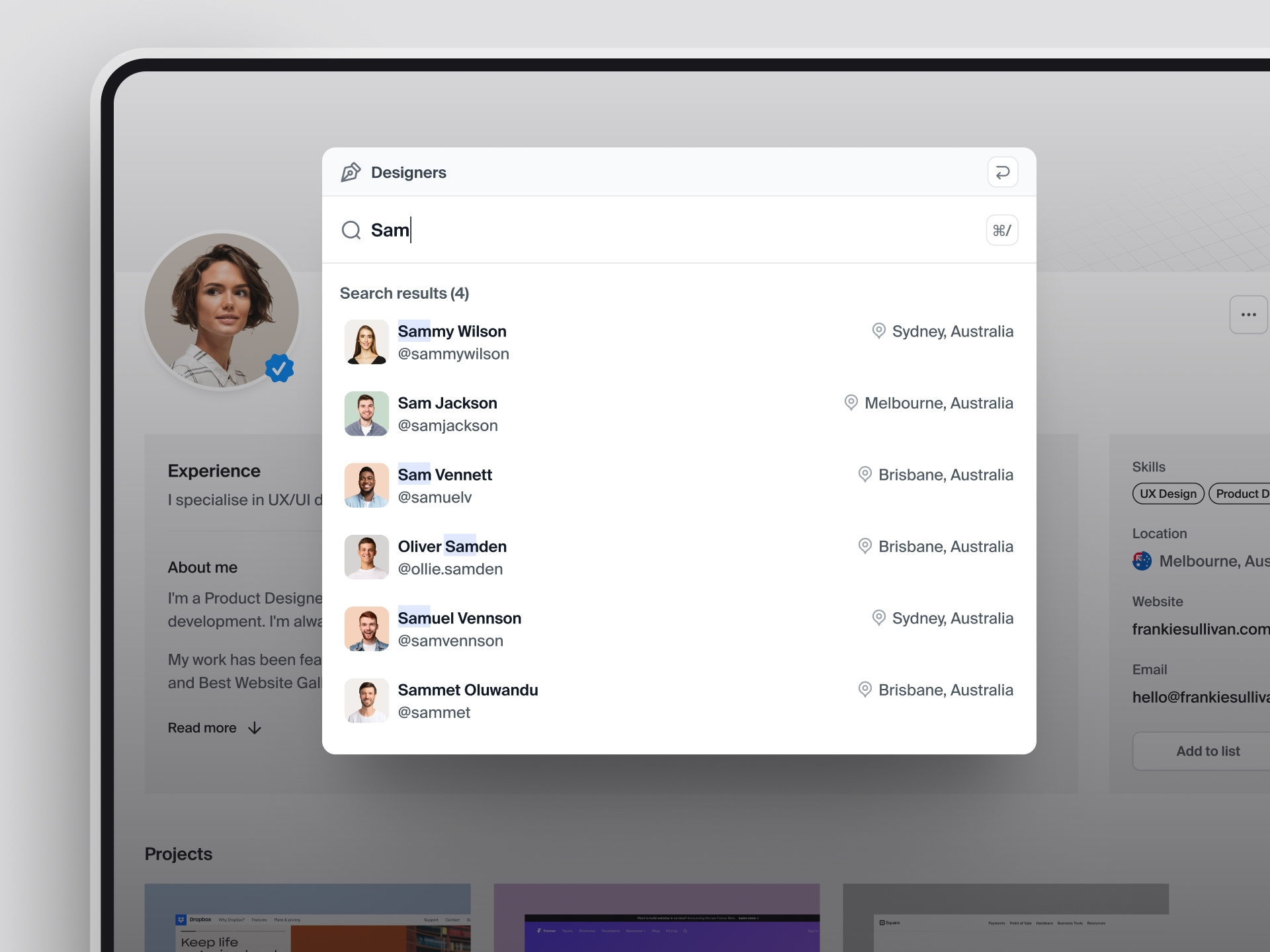 Command+K search menu — Untitled UI by Jordan Hughes® on Dribbble