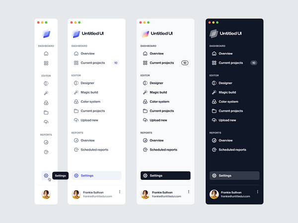 Sidebar navigation — Untitled UI by Jordan Hughes® on Dribbble