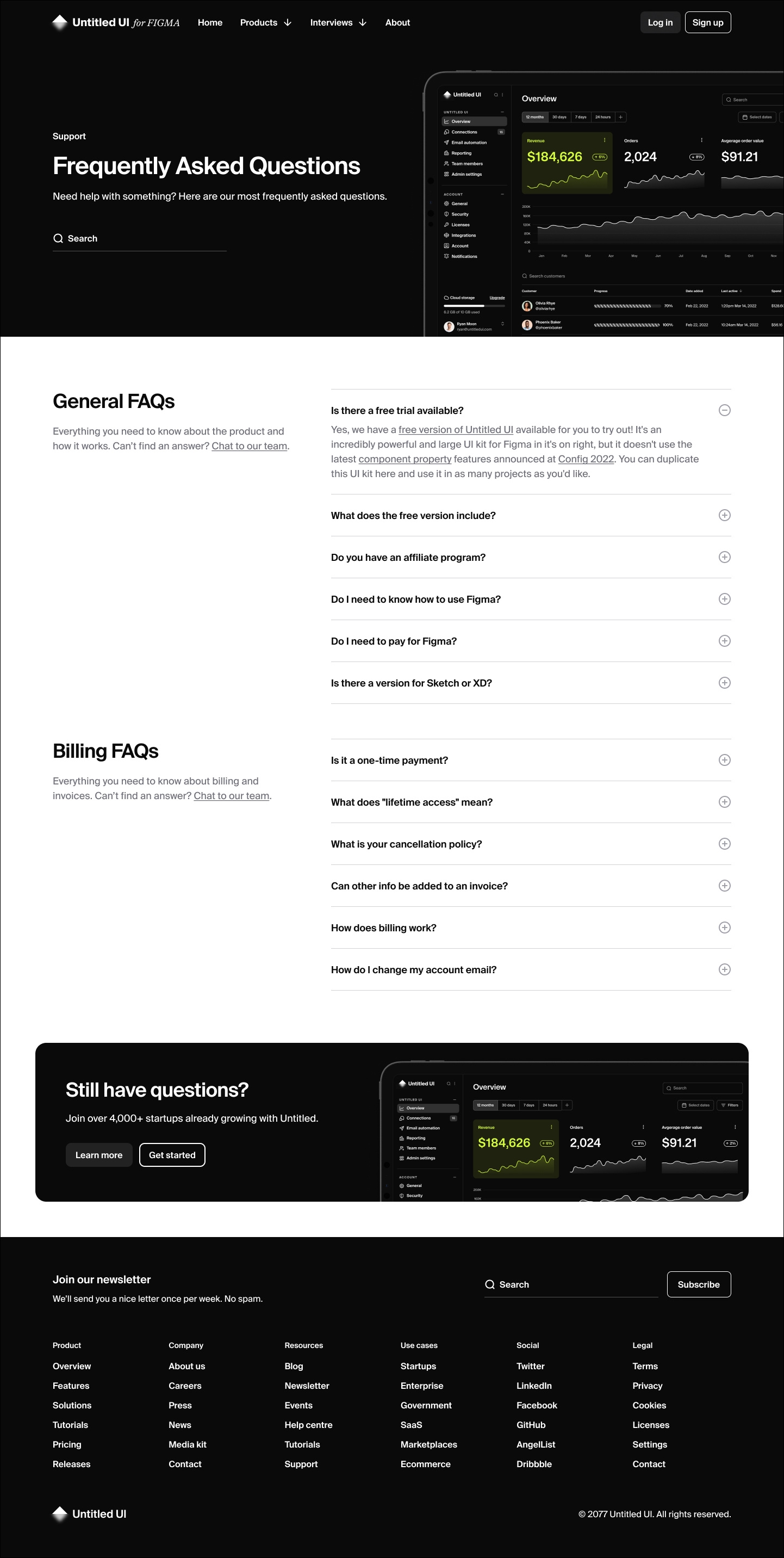 Frequently Asked Questions (FAQs) — Untitled UI by Jordan Hughes® on ...