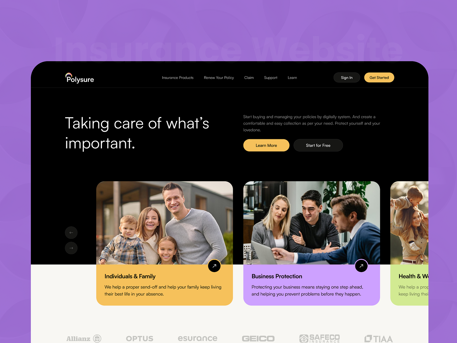 Insurance Landing Page Design by MindInventory UI/UX for MindInventory ...