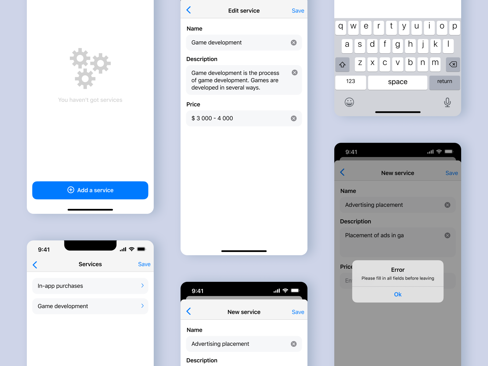 Create | Edit Business profile of the iOS app by Ekaterina Golosko on ...