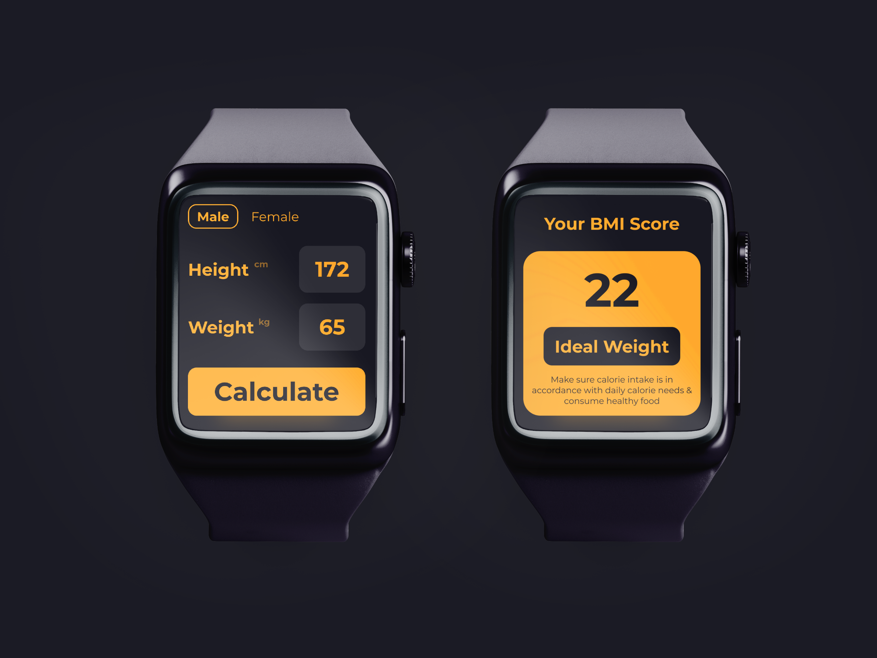 BMI Calculator - Daily UI 004 by Muhammad Arif Adhitya on Dribbble