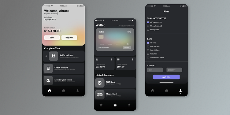 Digital Mobile Wallet App UI Design by Shah_Fahad_Jalal on Dribbble