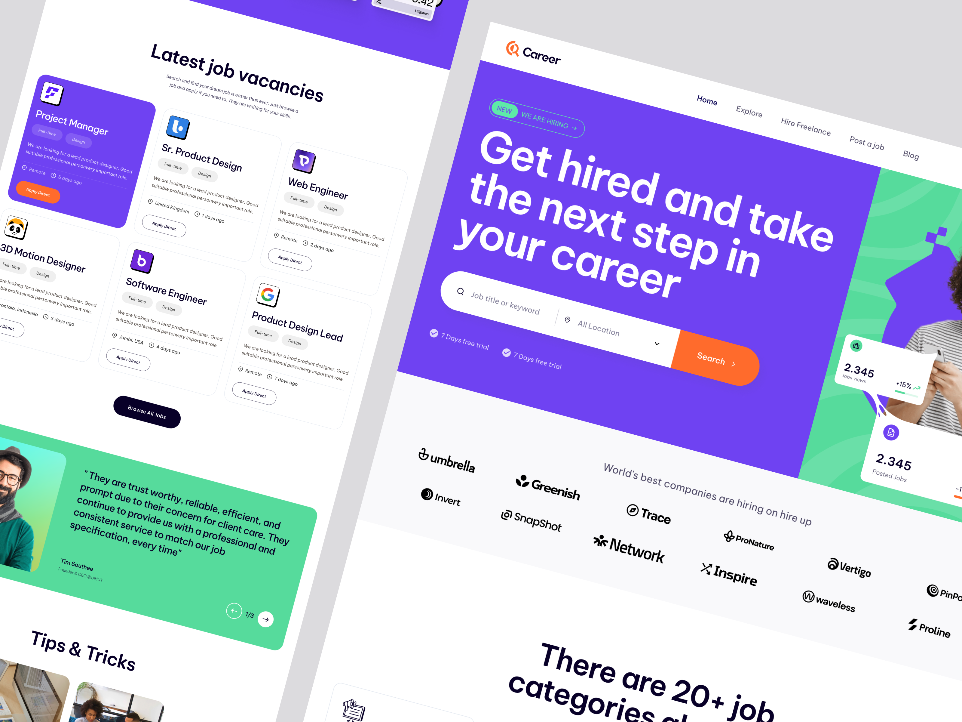 Career - Job Board Landing Page by Sajib Rahman for UIHUT - UI UX ...