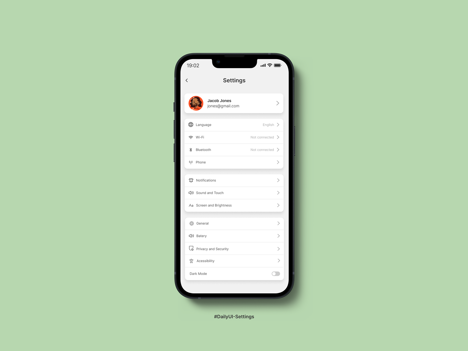 Mobile App Settings by Giorgi jokhadze on Dribbble