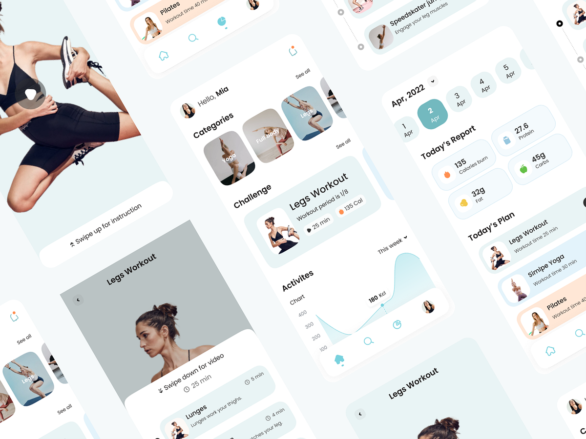 Fitness app treadmill interface by Nick Buturishvili on Dribbble