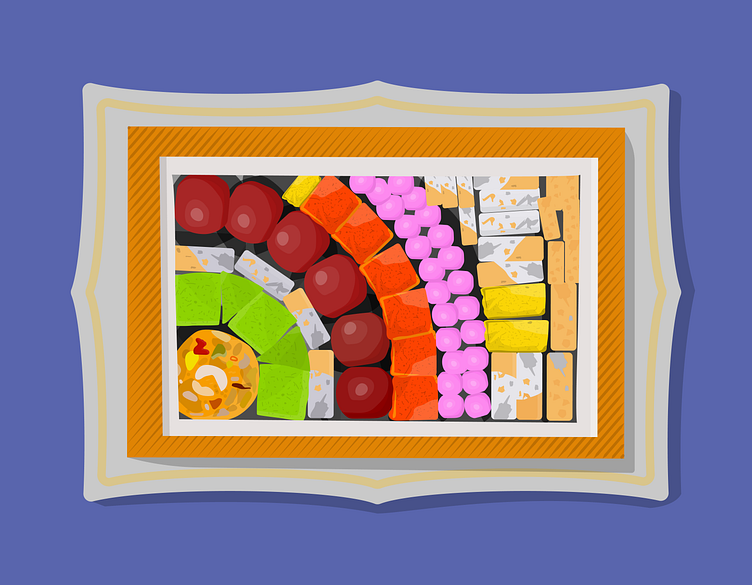 Sweets Box (Mithai) Vector Illustration by Talal Rafi on Dribbble