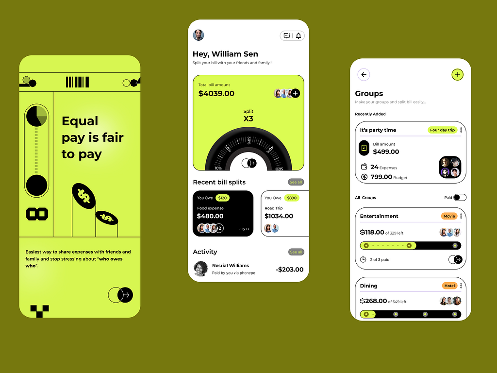 Bill Splitting App by VAISHNAVI KUMARI on Dribbble