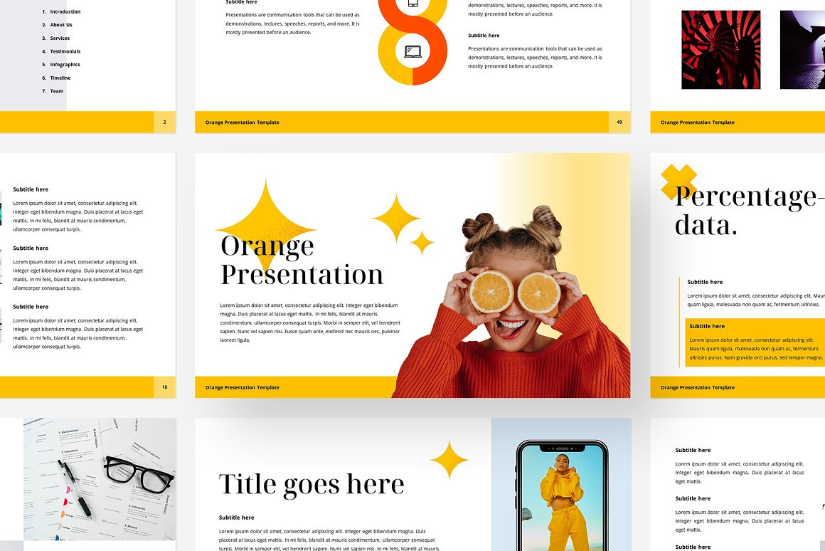 Orange PowerPoint Template #1 by Kelvin_ on Dribbble
