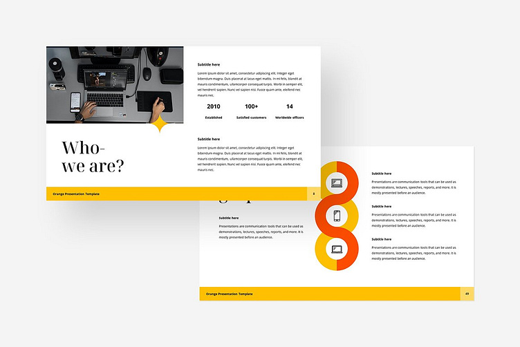 Orange PowerPoint Template #2 by Kelvin_ on Dribbble