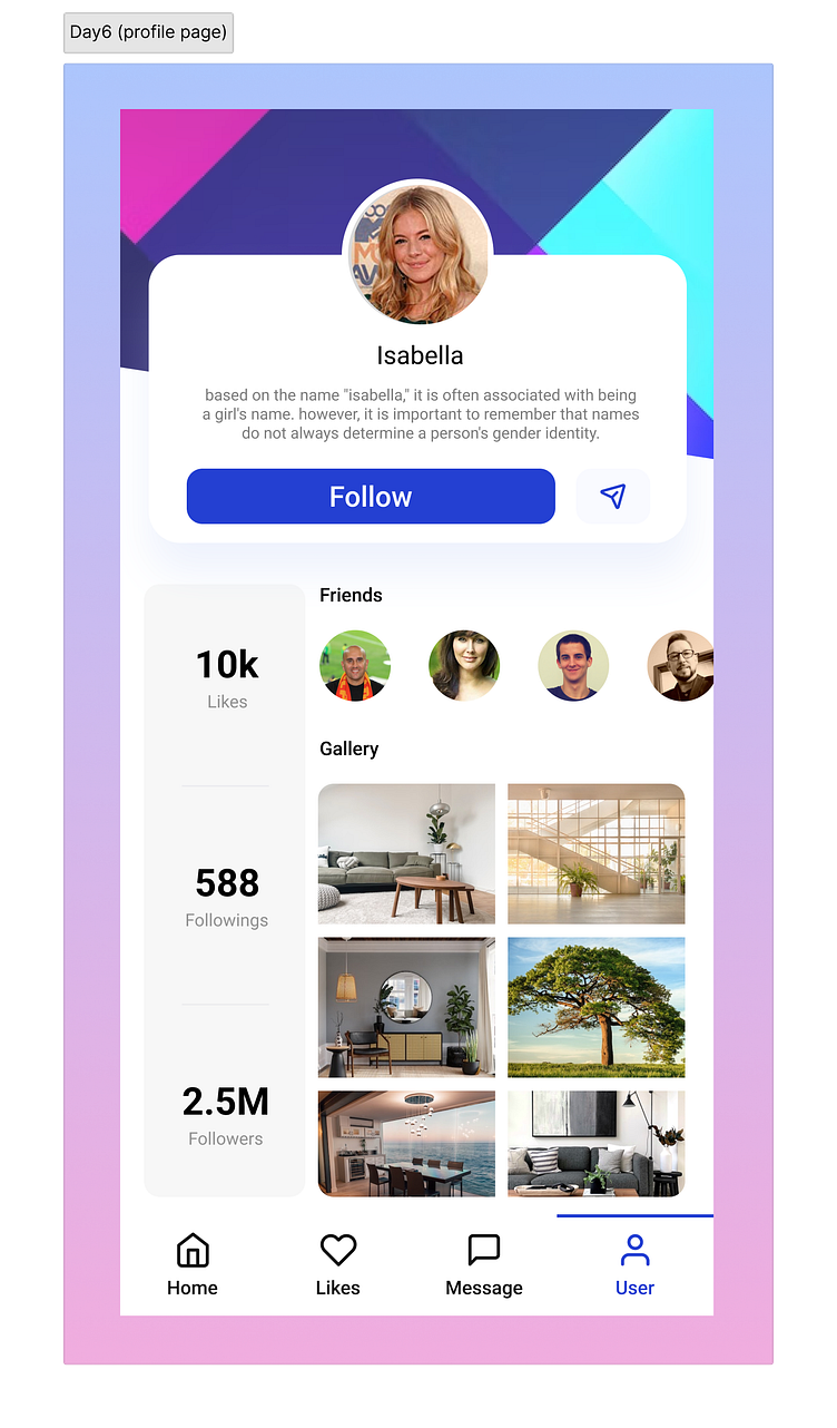 User Profile Design by Sanjana Soral on Dribbble