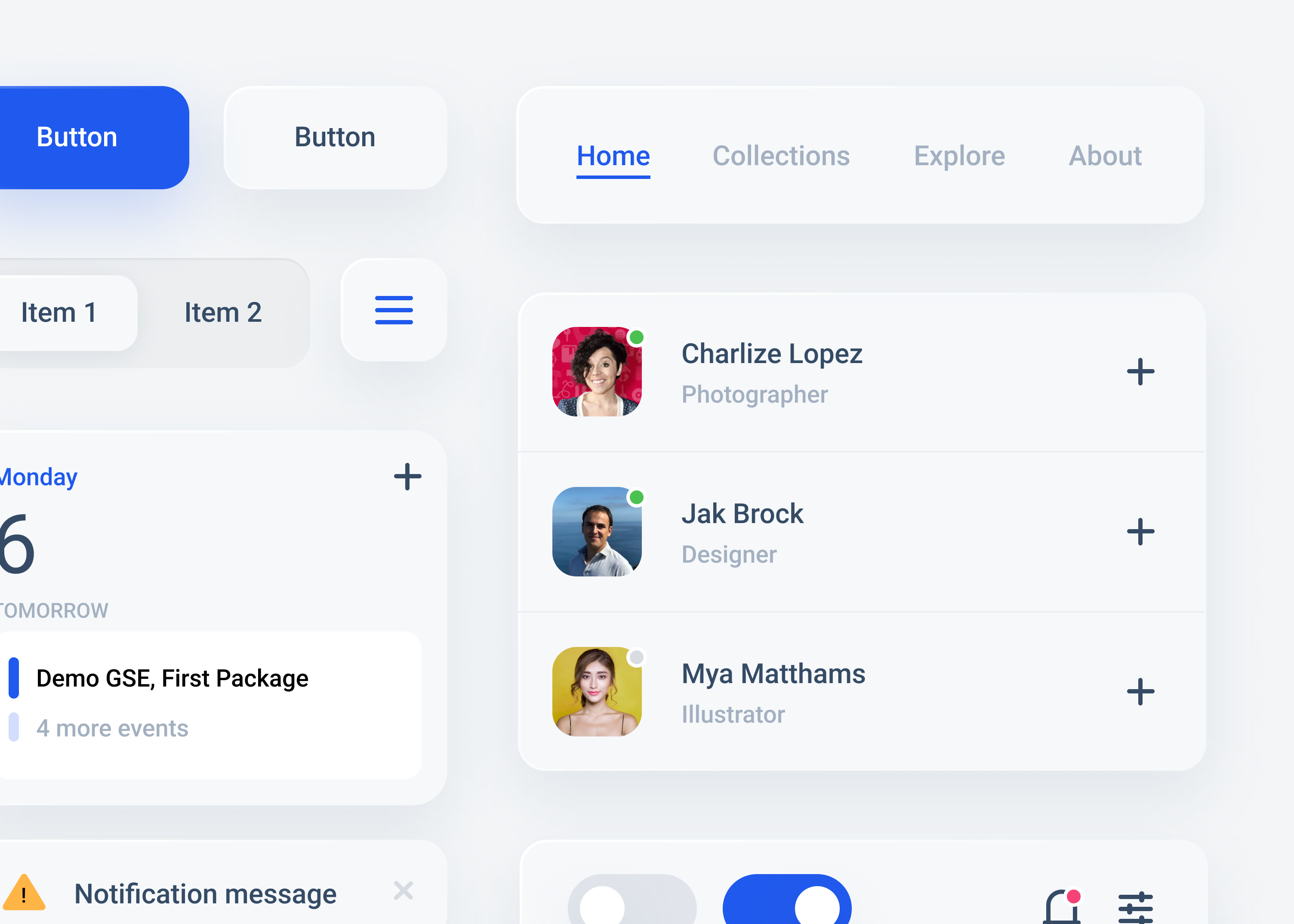 minimalistic ui components set by Egor Kovalchuk on Dribbble