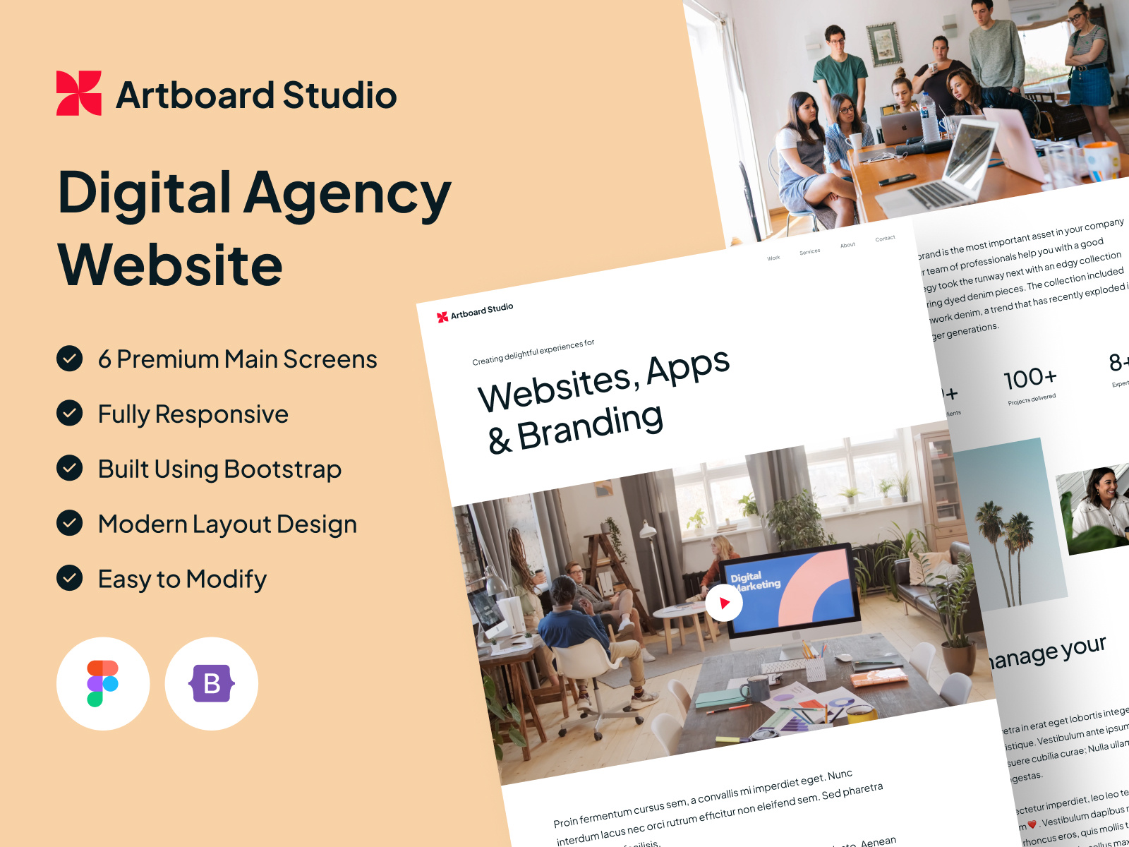 Digital Agency Web Template Built Using Figma + Bootstrap by Sandeep ...