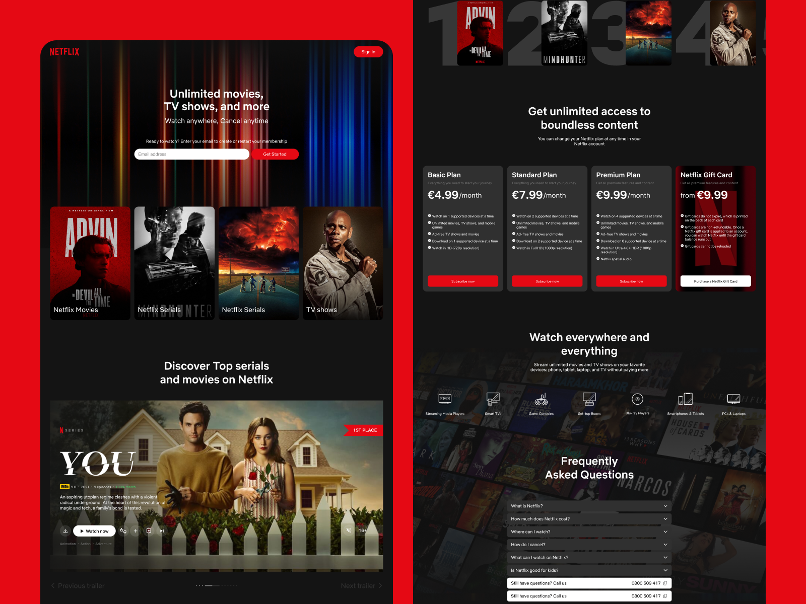 Netflix — Website Concept Redesign by Tani Dyhdalo 🇺🇦 on Dribbble