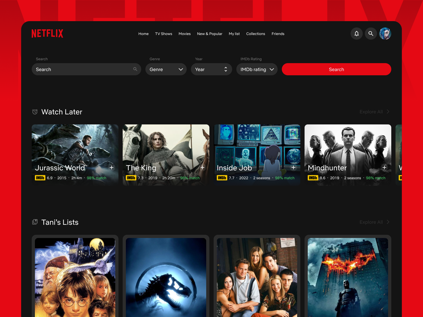 Netflix — Website Concept Redesign by Tani Dyhdalo 🇺🇦 on Dribbble