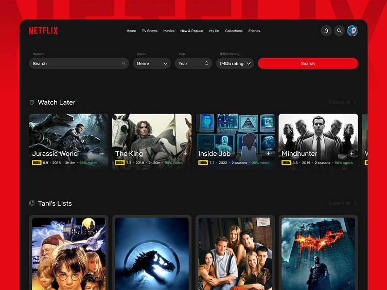 Netflix — Website Concept Redesign by Tani Dyhdalo on Dribbble