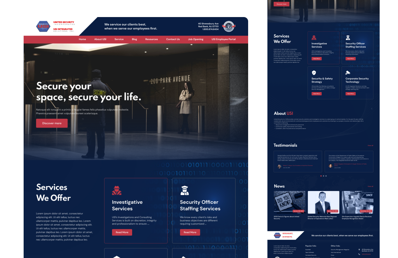 Security Agency Website by Payal Bisen on Dribbble
